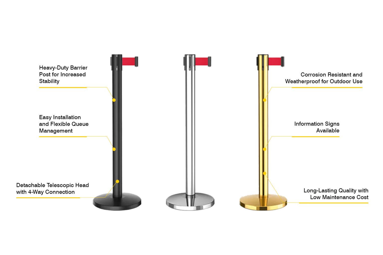 Retractable Belt Barrier Post - Barrier Post with Belt | OPTRAFFIC
