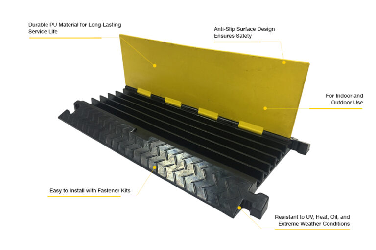 Cable Ramp & Cable Protector - PU Cable Channels for Safe Wiring