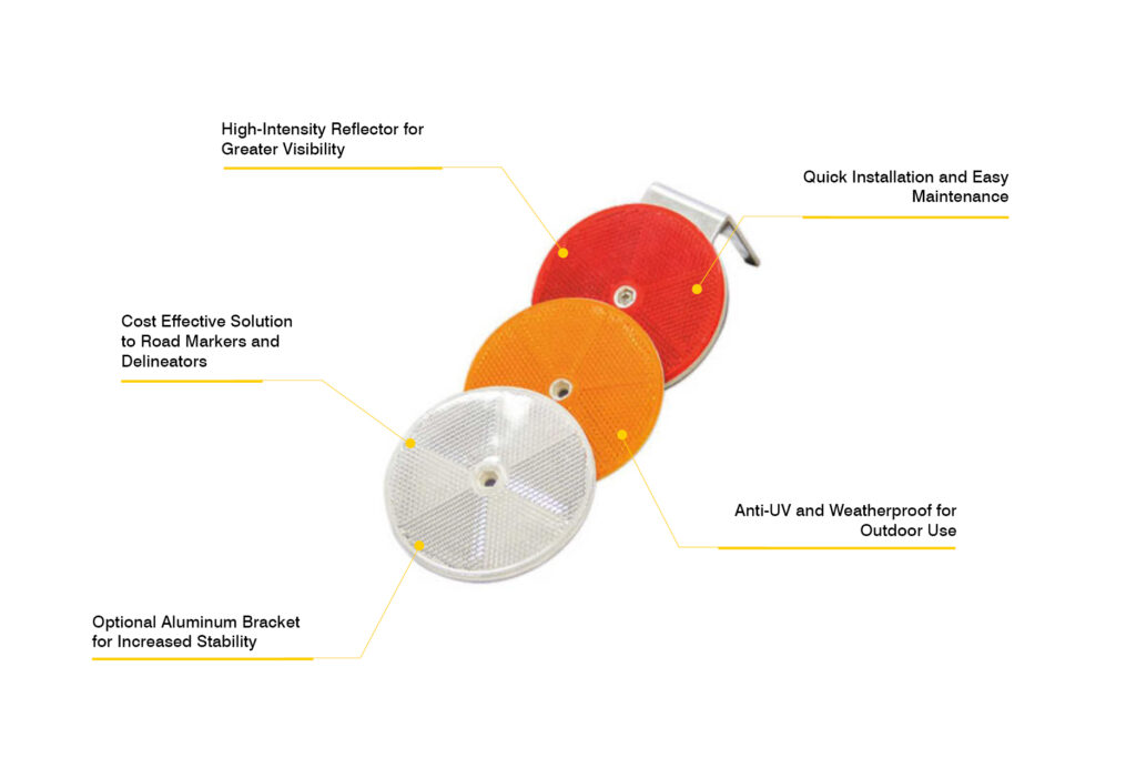OPTRAFFIC Round Reflectors - Reflective Corner Cube Delineator