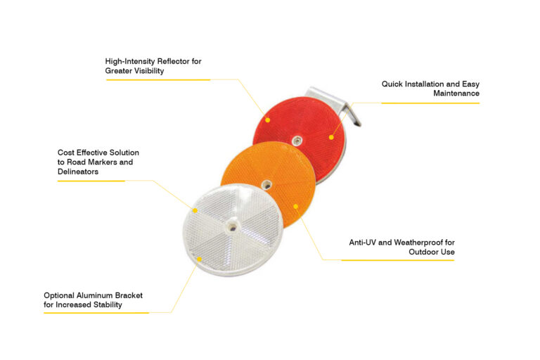 OPTRAFFIC Round Reflectors - Reflective Corner Cube Delineator