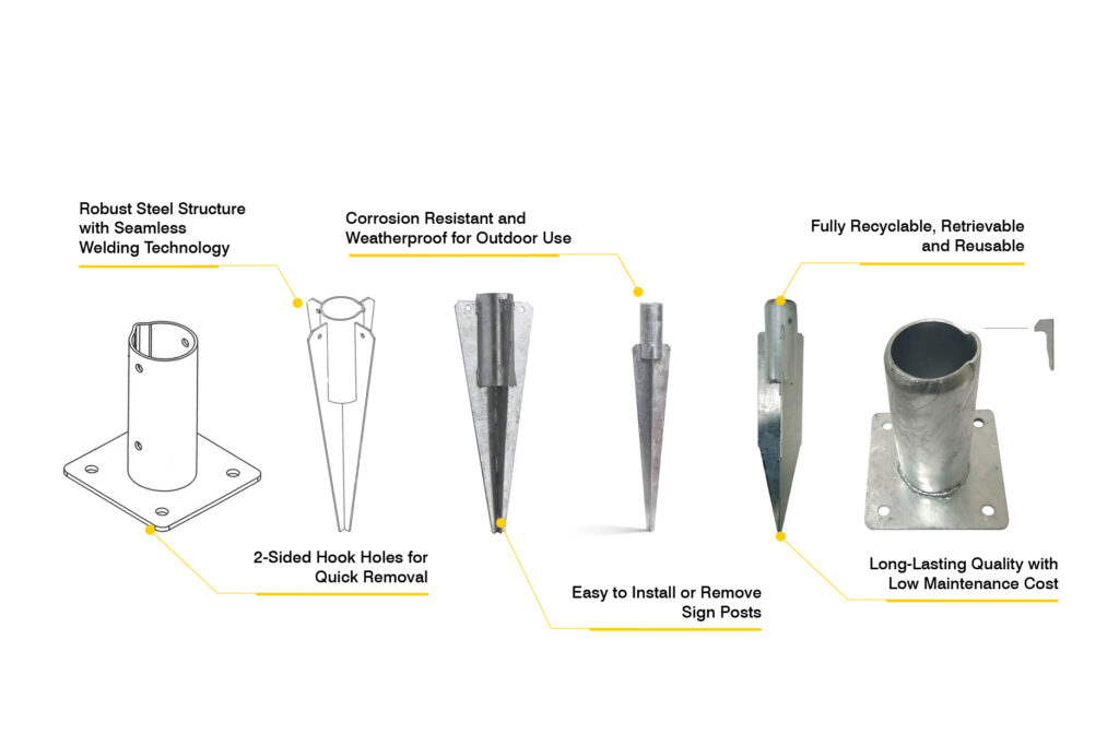 OPTRAFFIC Ground Spike | Sign Post Spike for Sign Placement