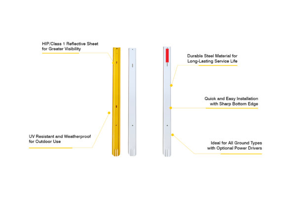 Steel Guide Post - Traffic guide posts - Reflective Guide Posts