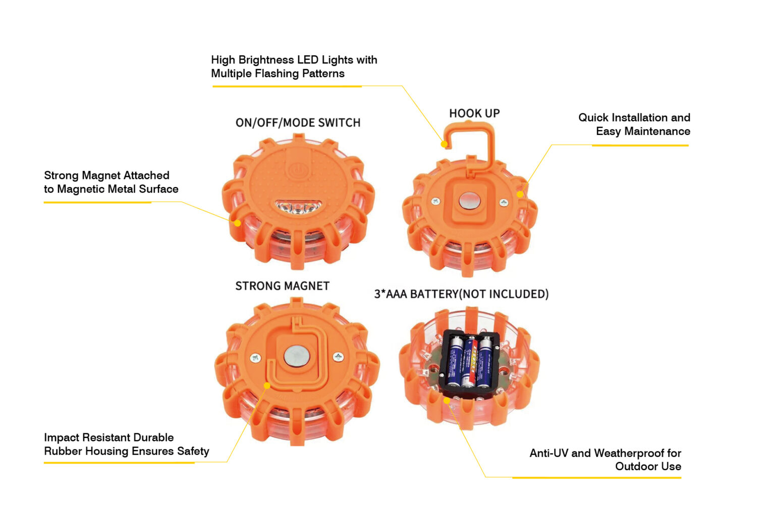 LED Road Flare - USB Rechargeable Emergency Flares for Cars