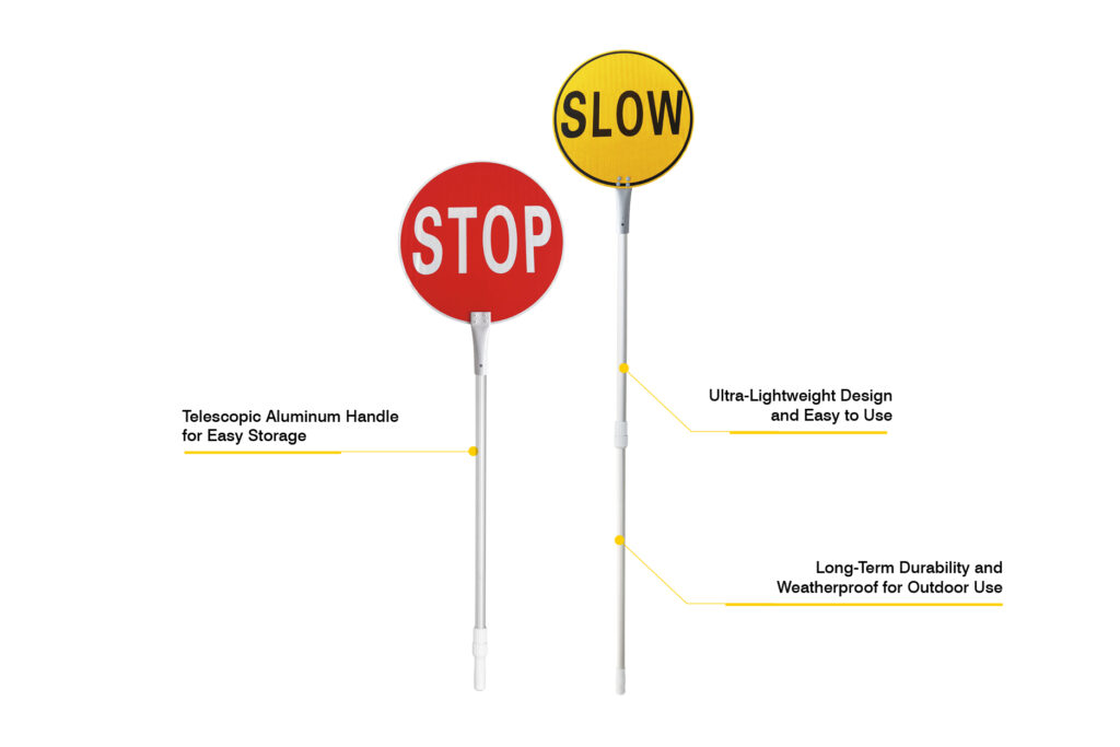 Sign Handle for Stop Slow Paddle - Adjustable Handheld Sign Holder
