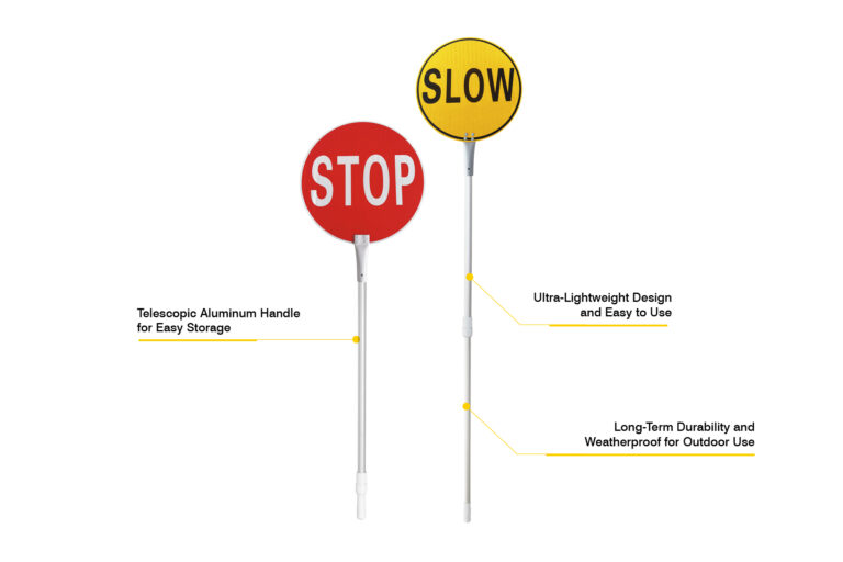Sign Handle for Stop Slow Paddle - Adjustable Handheld Sign Holder