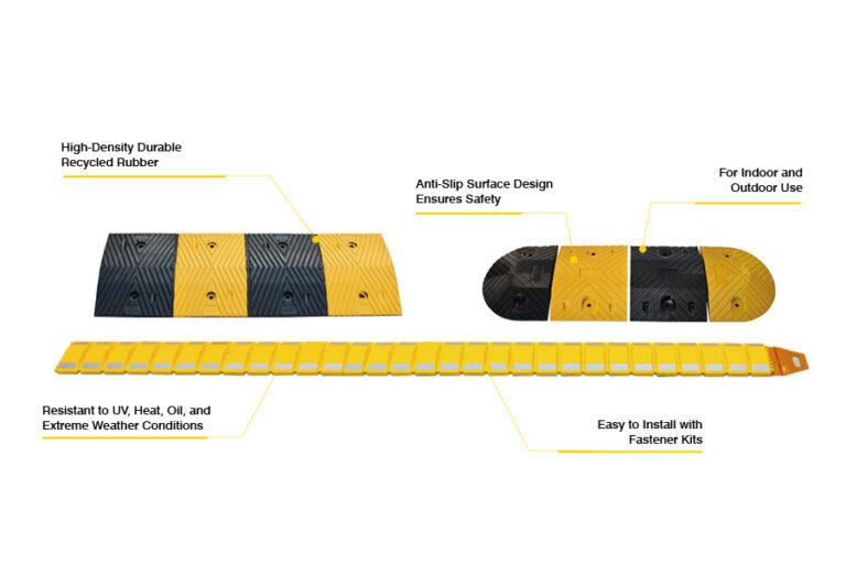고무 속도 범프 380mm - Anti-Slip Traffic Speed Bump