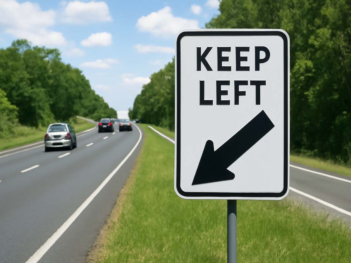 When and Where to Use KEEP LEFT and KEEP RIGHT Signs