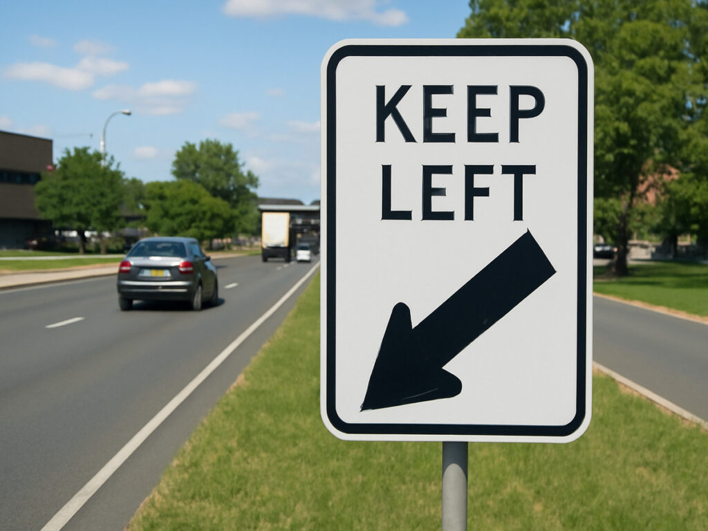 When and Where to Use KEEP LEFT and KEEP RIGHT Signs
