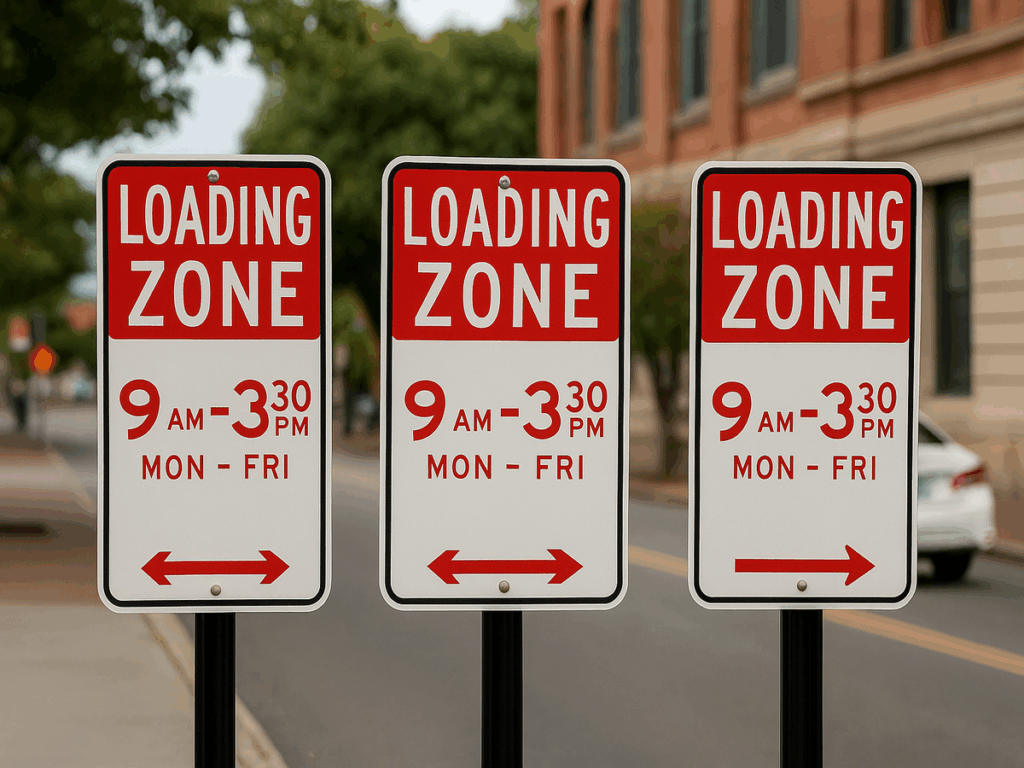 How Loading Zone Signs Compare to No Stopping and Clearway